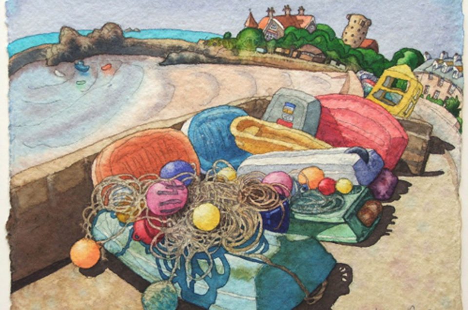Boats & Buoys, La Rocque – SOLD OUT – Victoria Art Gallery